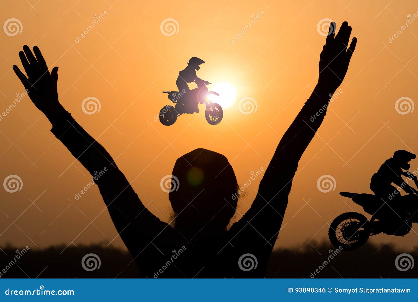 Motorcycle Racing at Sunset View Stock Photo - Image of racing, sunset ...