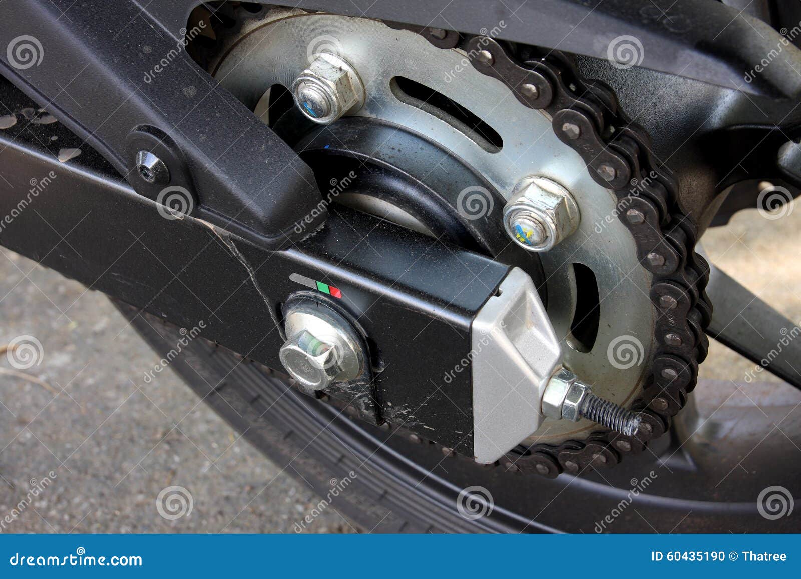 Motorcycle rear chain. stock photo. Image of rear, cogwheel - 60435190