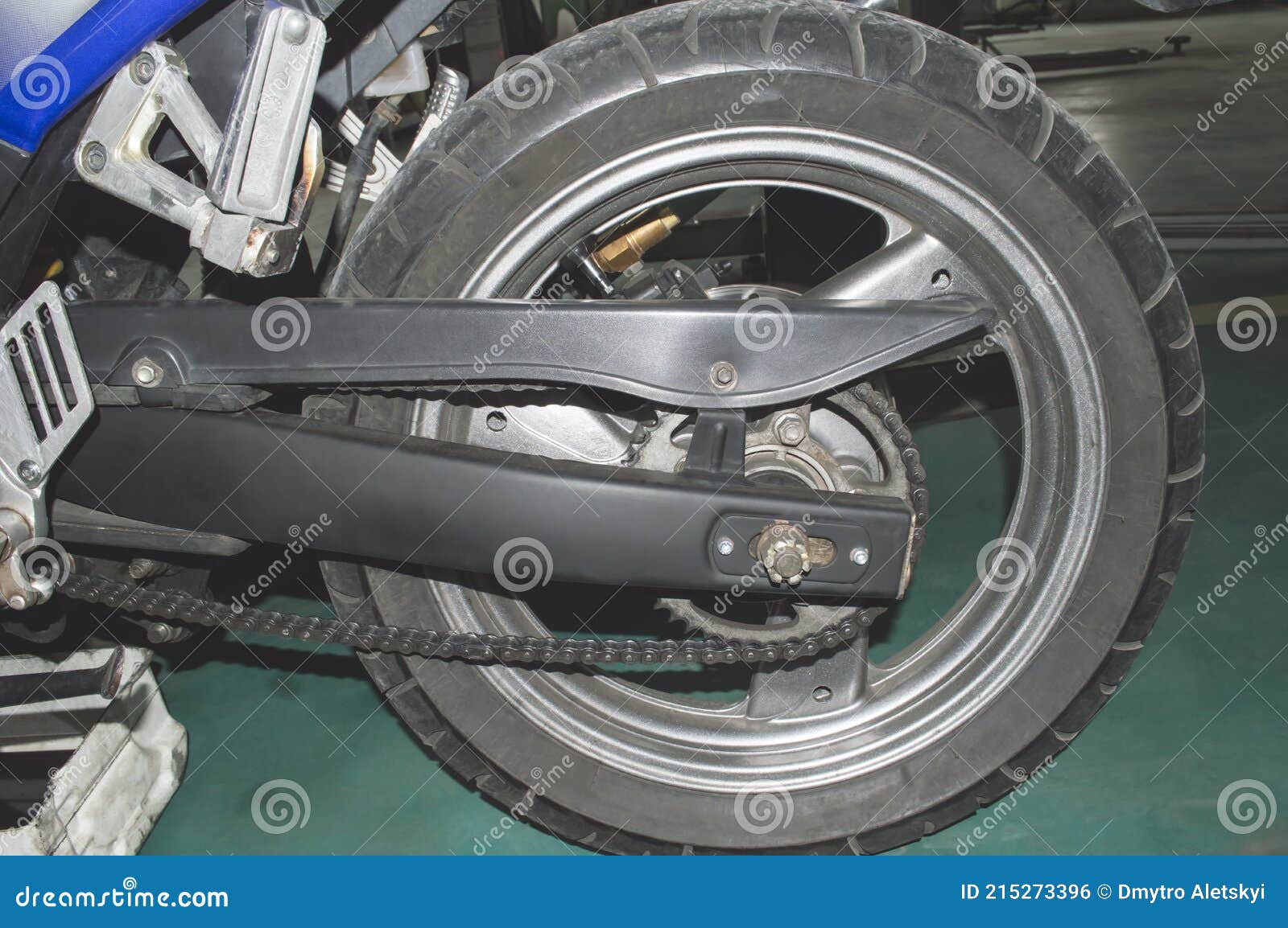 Motorcycle rear wheel stock photo. Image of component - 215273396
