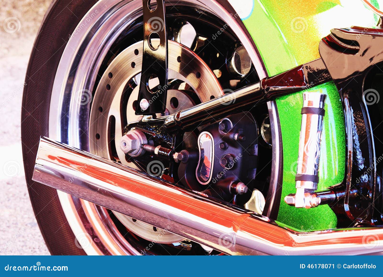 Motorcycle rear wheel stock image. Image of mechanics - 46178071