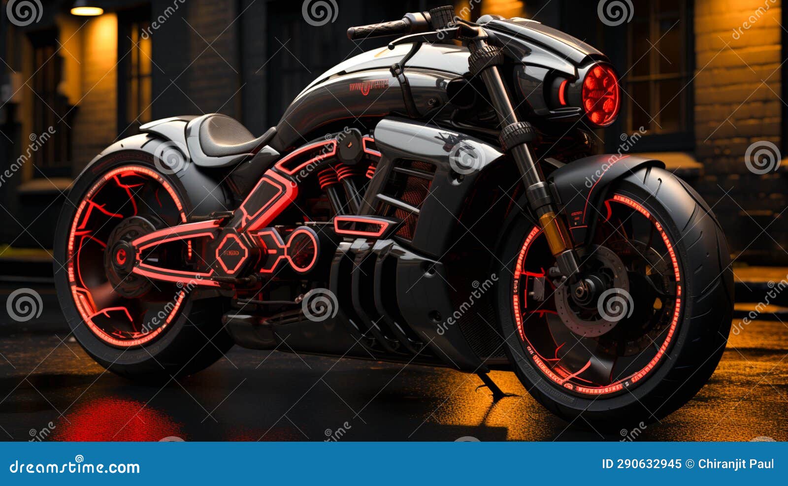 A Motorcycle that is Red and Black Stock Image - Image of transport ...