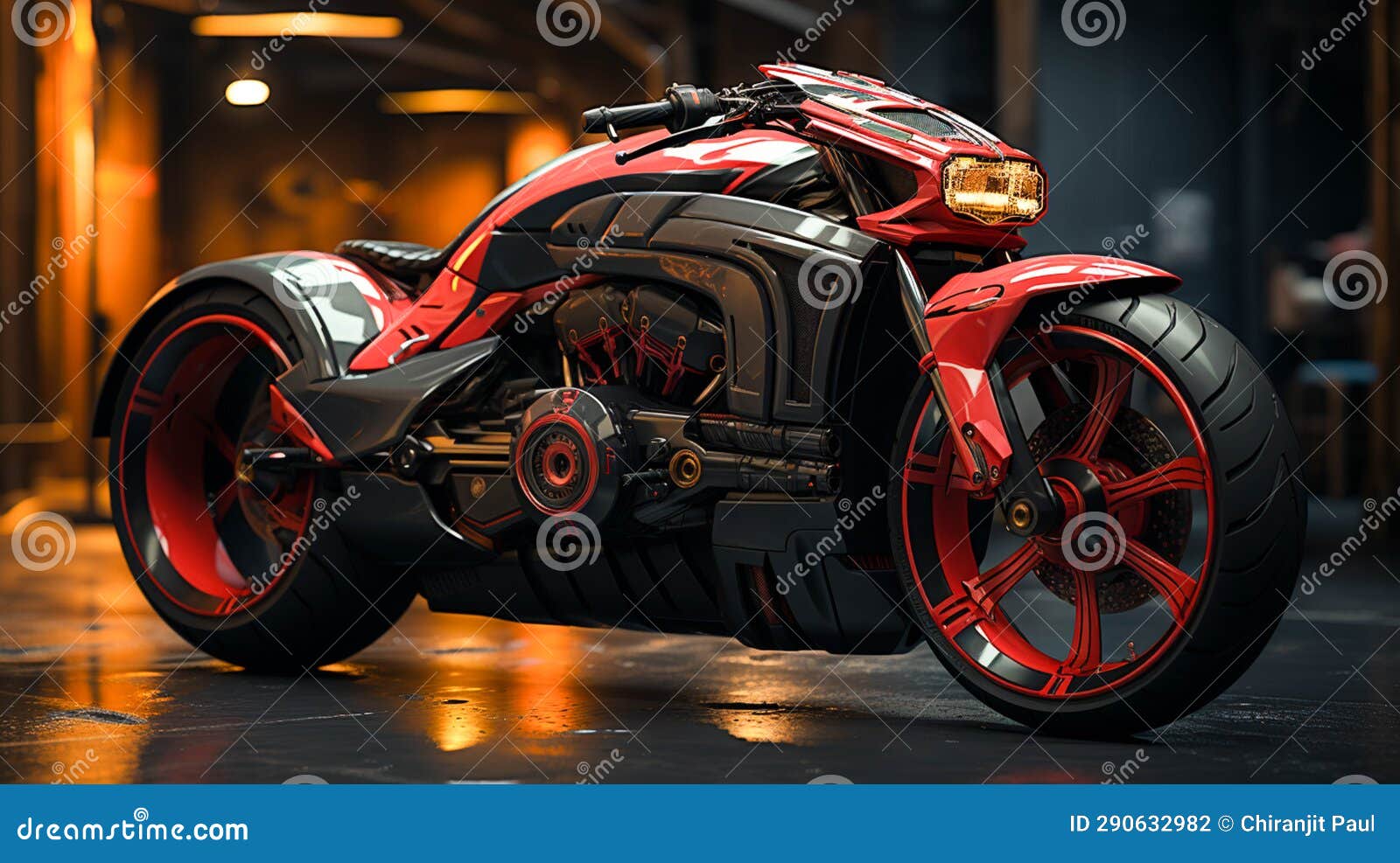 A Motorcycle that is Red and Black Stock Photo - Image of power, modern ...