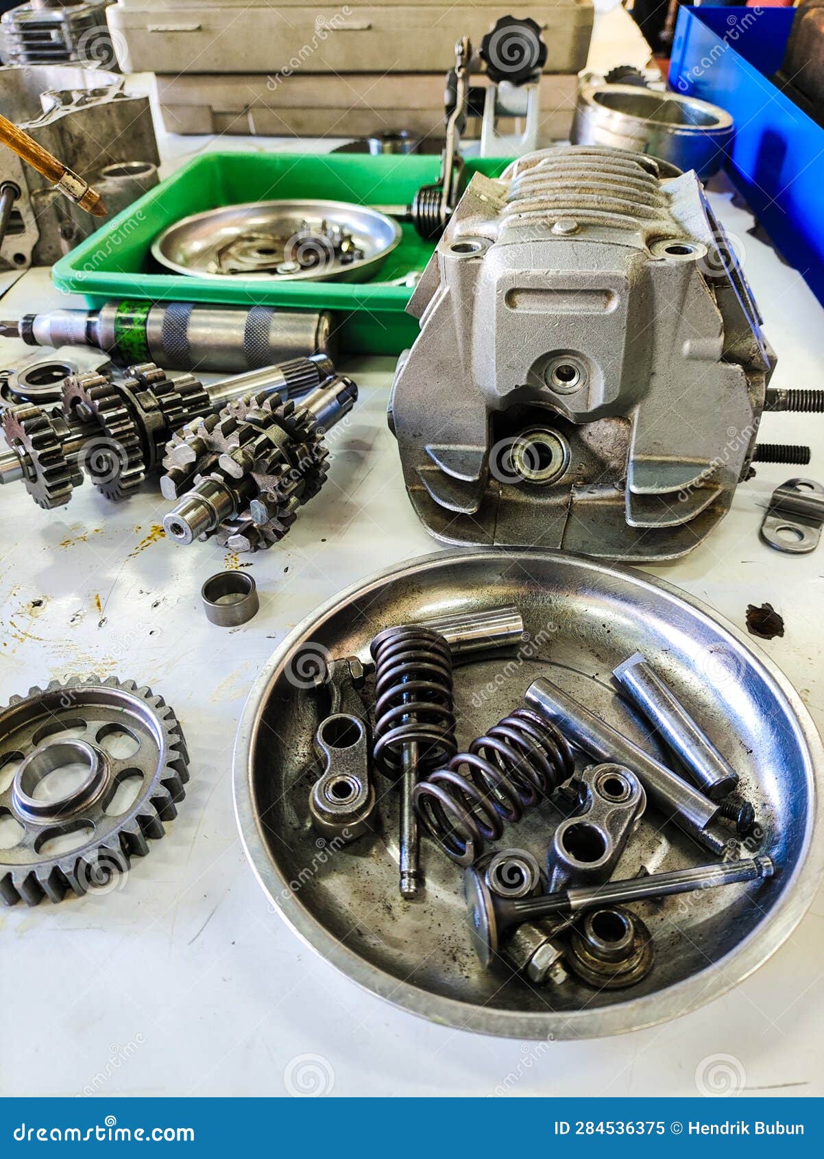 Motorcycle Repair Routine in Workshop Stock Image - Image of firearm ...