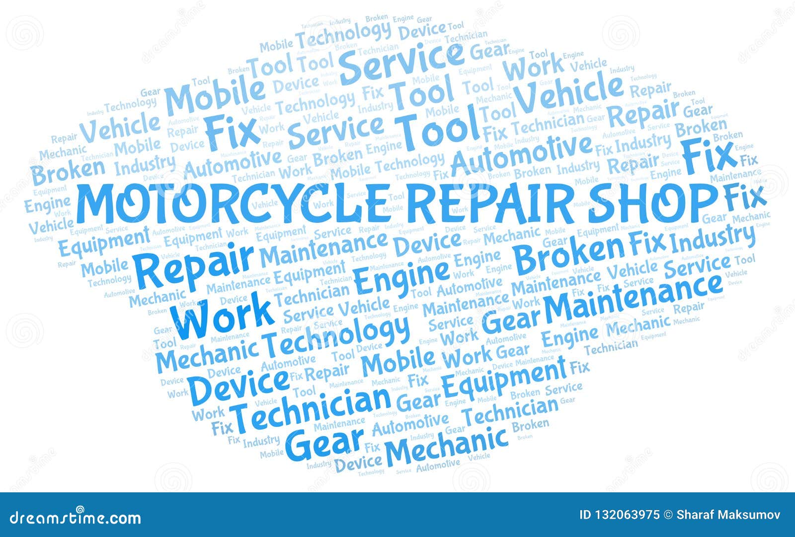 Motorcycle Repair Shop Word Cloud Stock Illustration - Illustration of ...