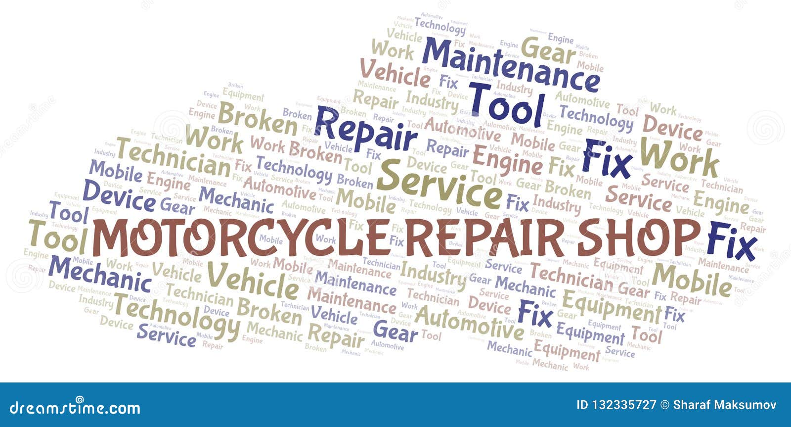 Motorcycle Repair Shop Word Cloud Stock Illustration - Illustration of ...