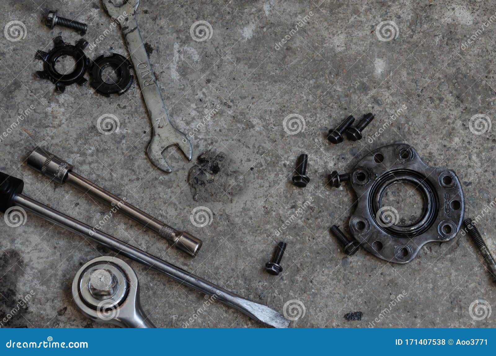 Motorcycle repair tools stock photo. Image of mechanical - 171407538
