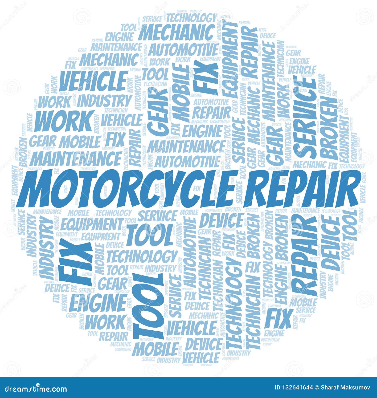Motorcycle Repair Word Cloud Stock Illustration - Illustration of ...