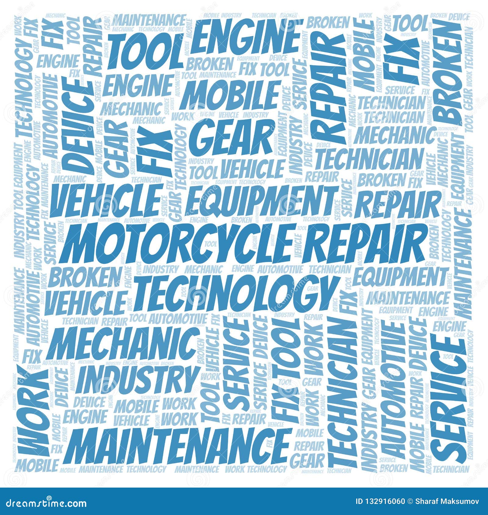 Motorcycle Repair Word Cloud Stock Illustration - Illustration of ...