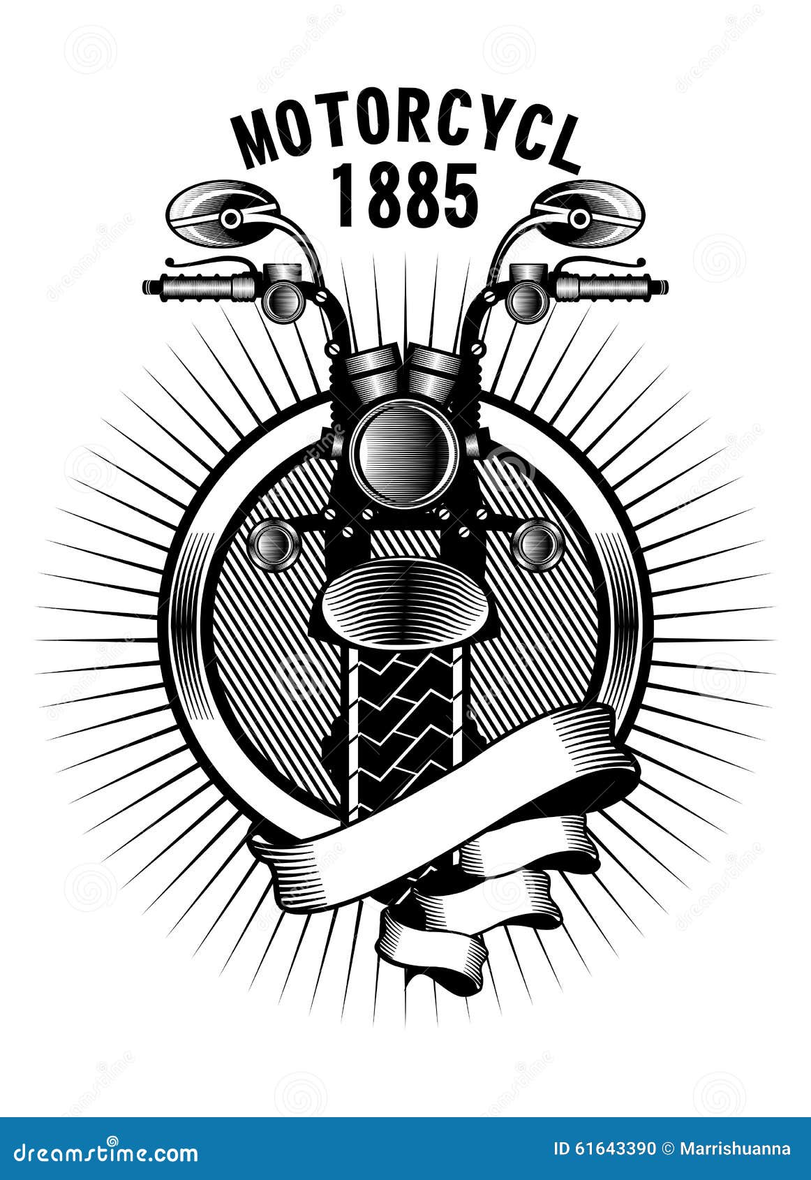 Motorcycle ribbon emblem stock vector. Illustration of reomont - 61643390