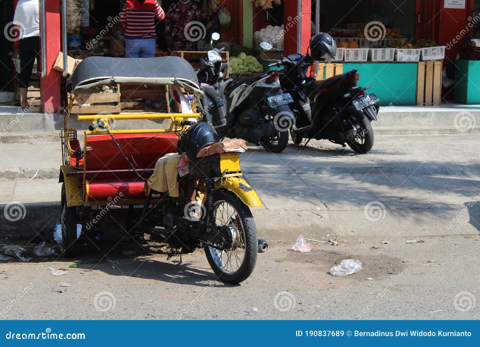 Motorcycle Rickshaws in Indonesia Editorial Stock Image - Image of ...