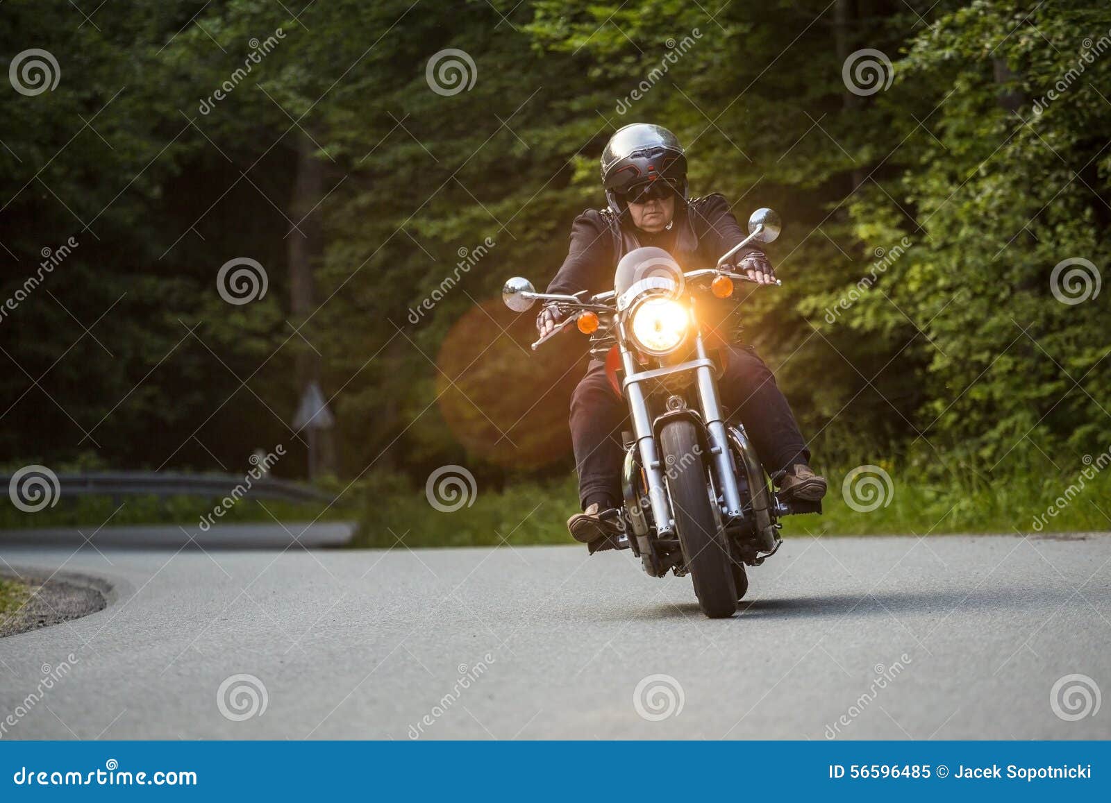 Motorcycle rider stock image. Image of copy, highway - 56596485