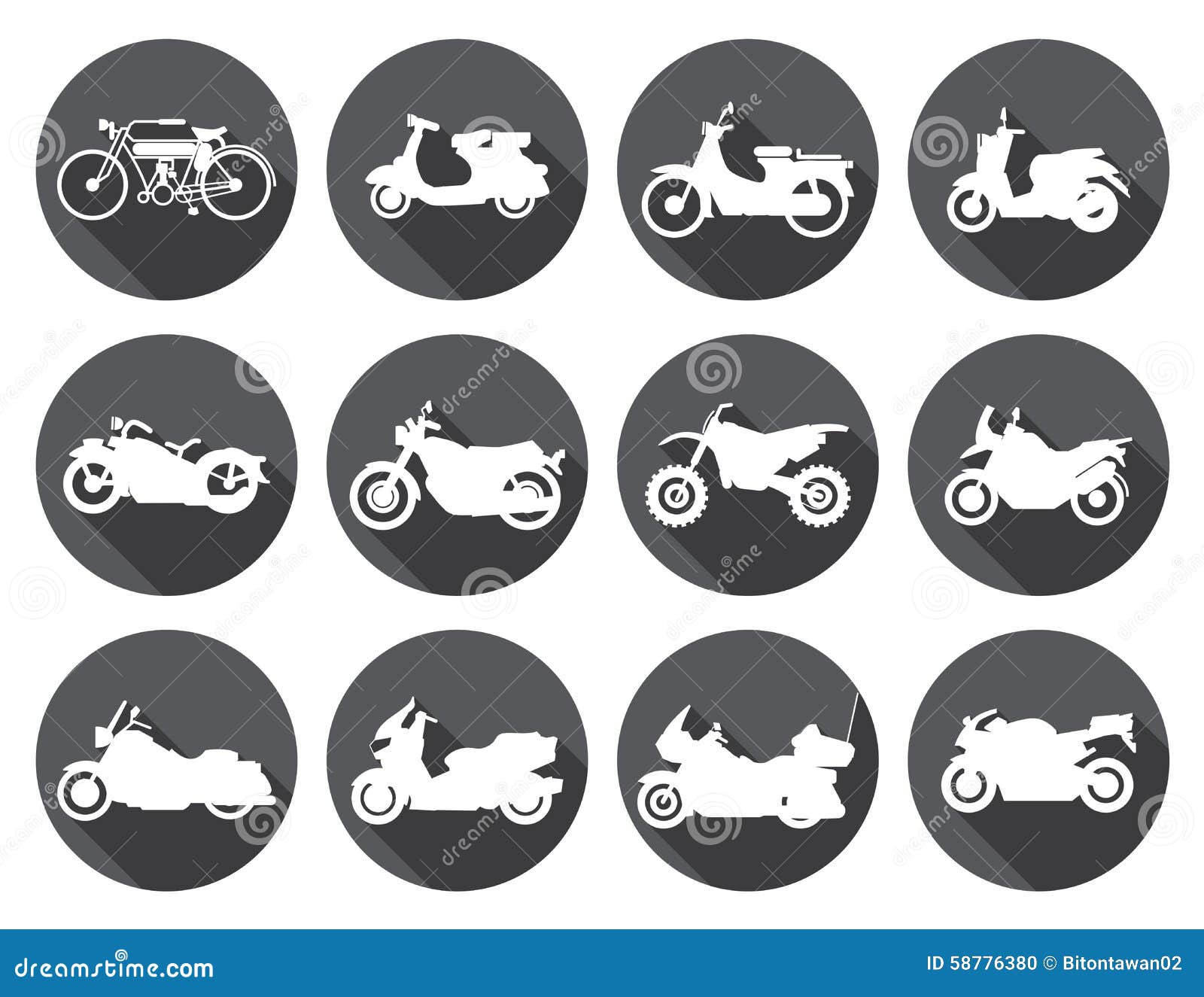 Motorcycle Rider Icons Set. Vector Illustration Stock Vector ...