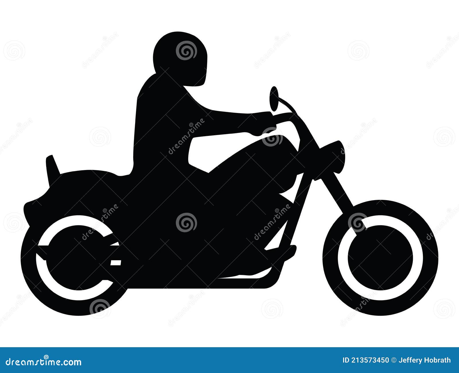 Motorcycle Rider Side View Silhouette Isolated Vector Illustration