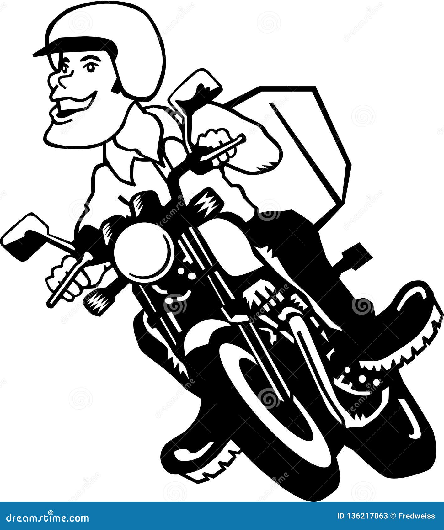 Motorcycle Rider Vector Cartoon Illustration Stock Vector ...