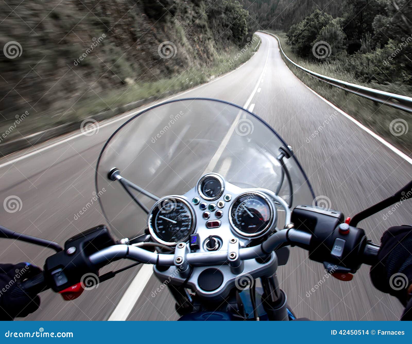 Motorcycle rider view stock photo. Image of adventure - 42450514