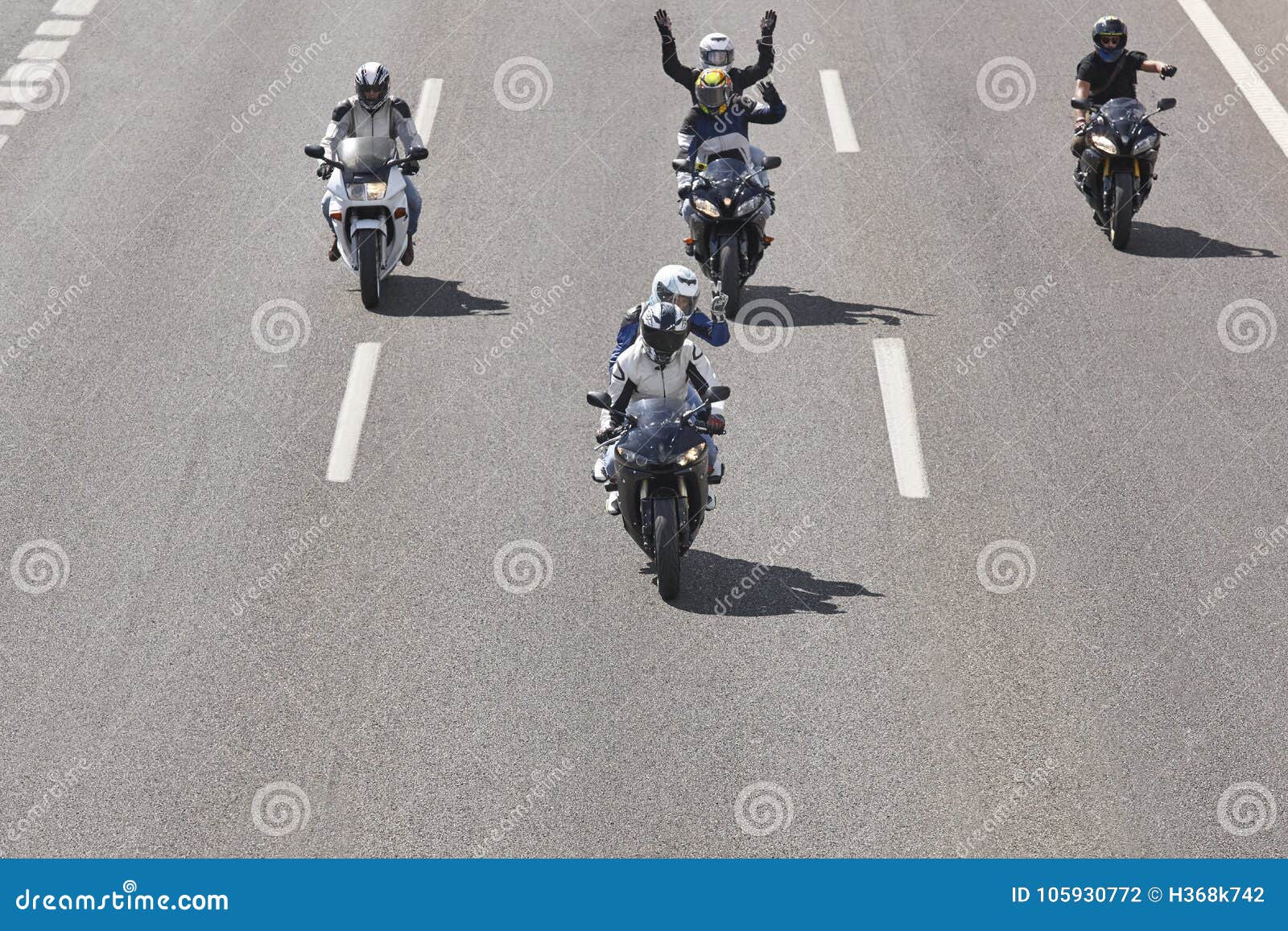 Motorcycle Riders on the Road. Transportation Background. Fun Editorial ...