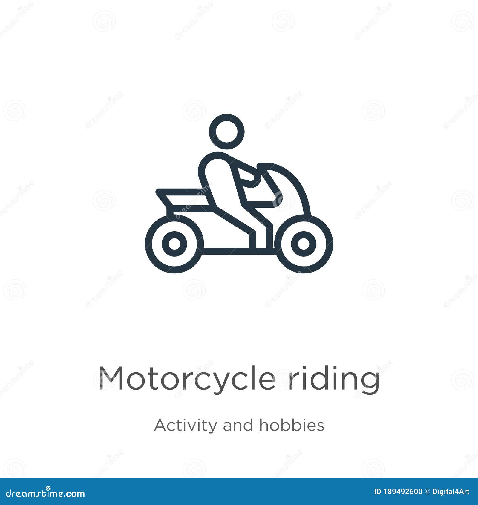 Motorcycle Riding Icon. Thin Linear Motorcycle Riding Outline Icon ...