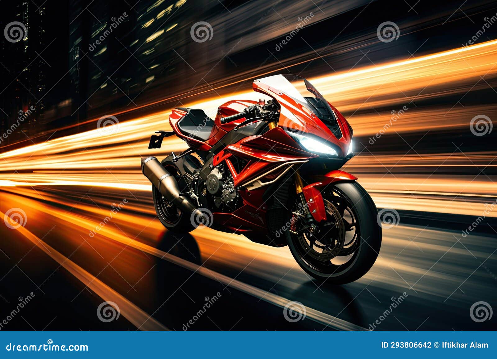 Motorcycle on the Road with Motion Blur Background. Concept of Speed ...