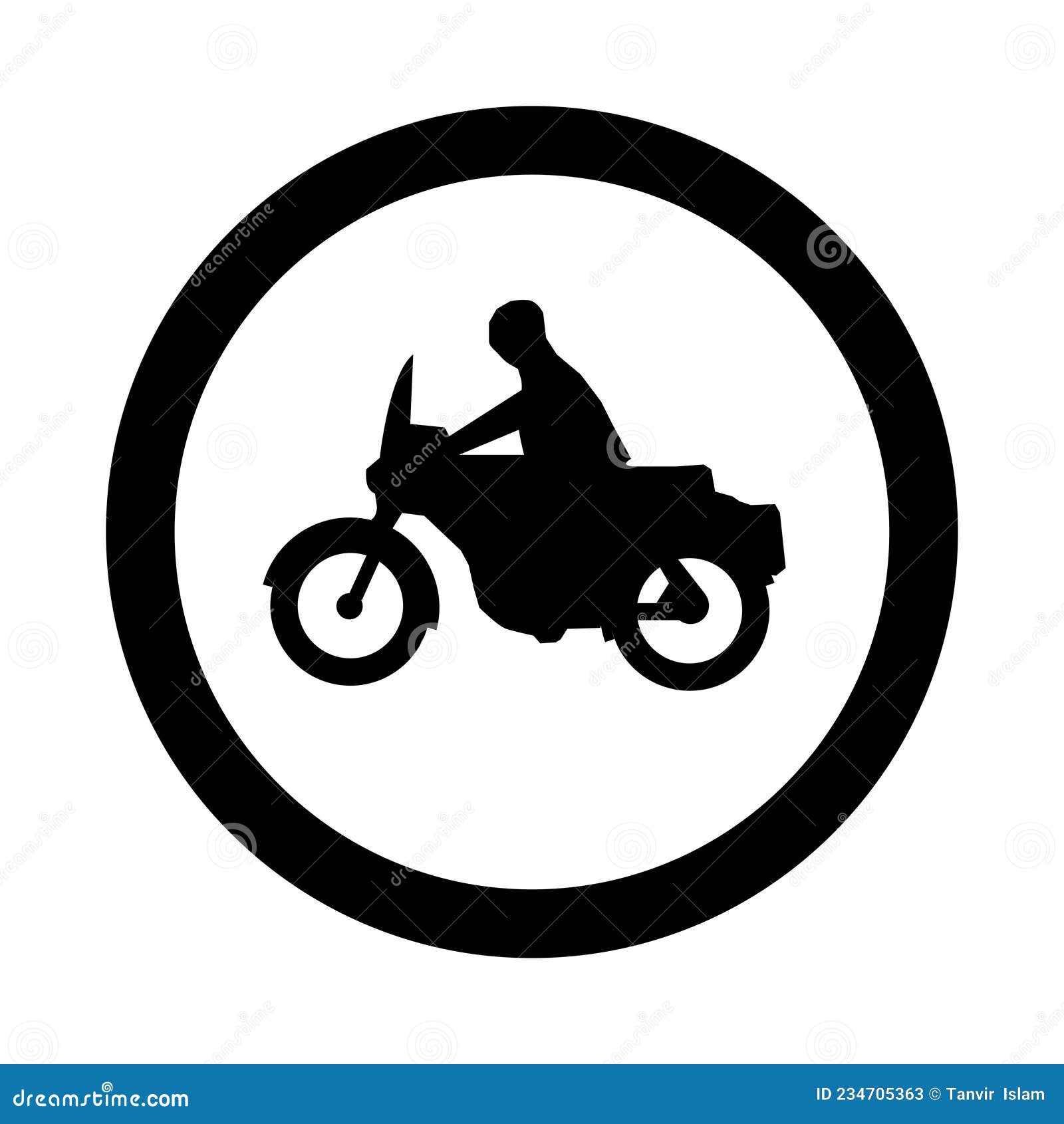 Motorcycle Round Traffic Sign Stock Vector - Illustration of traffic ...