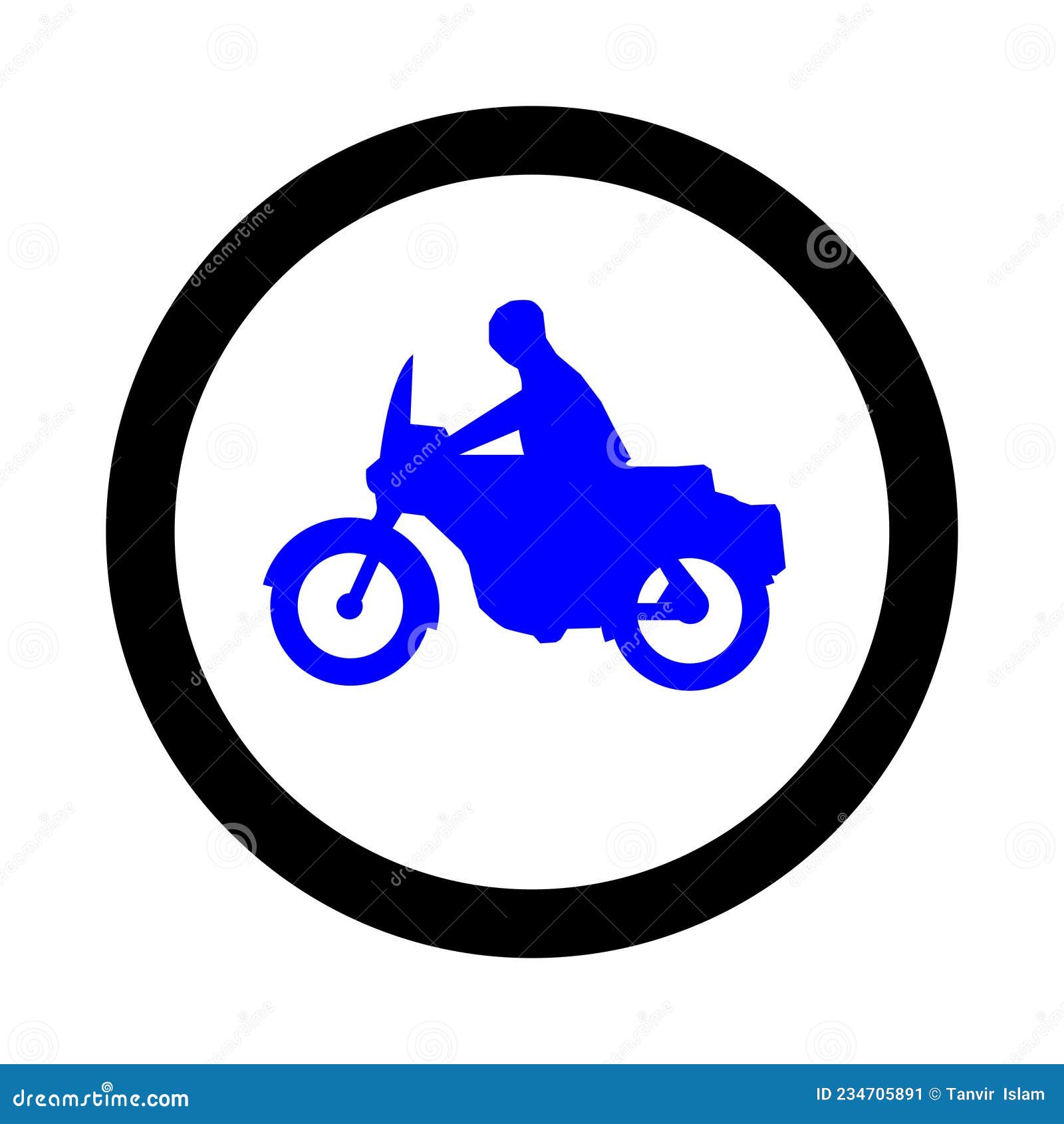 Motorcycle Round Traffic Sign Stock Illustration - Illustration of icon ...