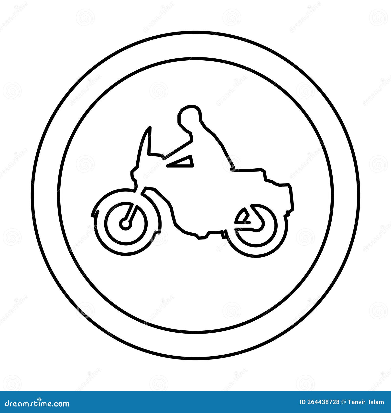 Motorcycle Round Traffic Sign Stock Vector - Illustration of graphic ...