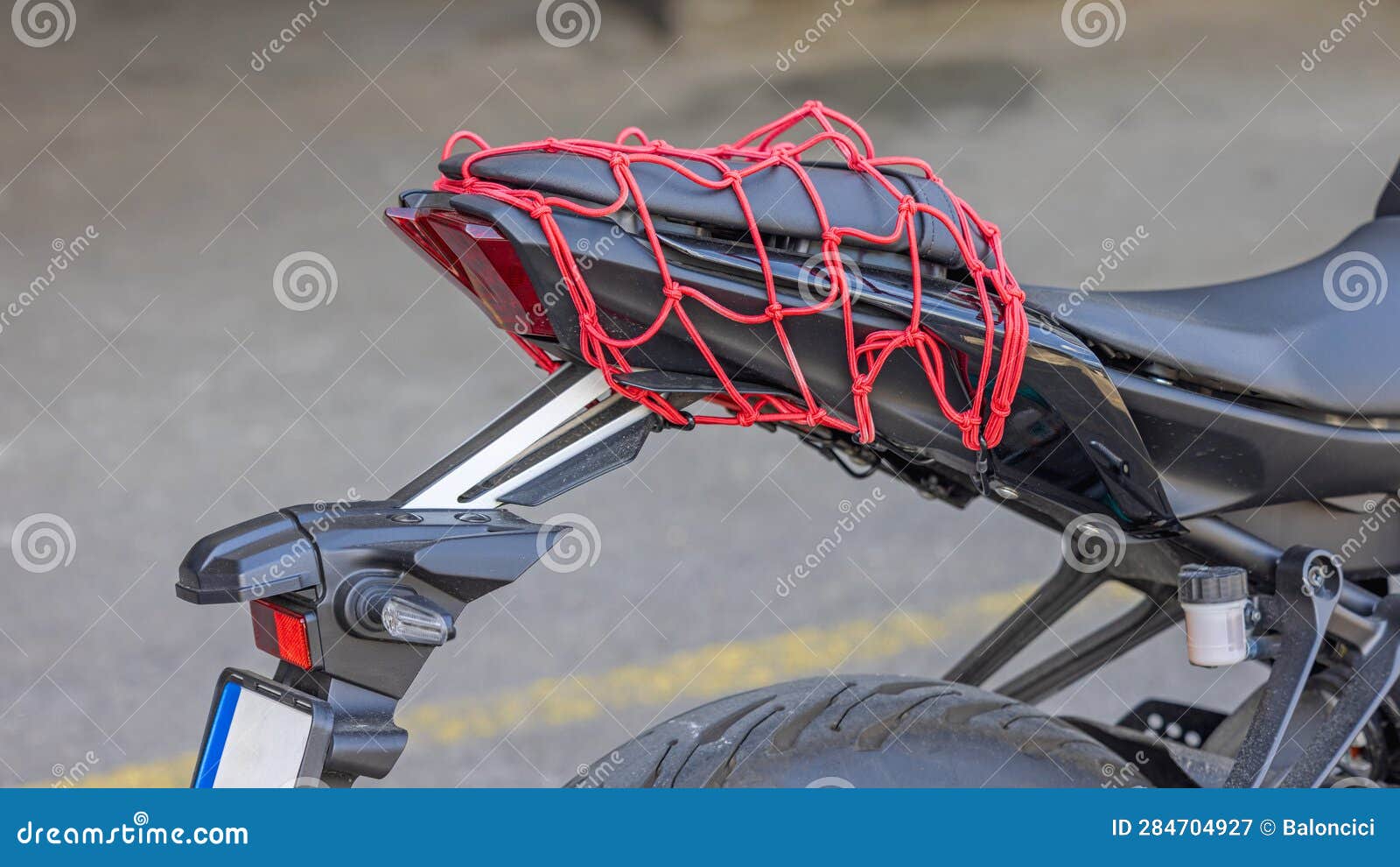 Motorcycle Seat Cargo Net stock image. Image of load - 284704927