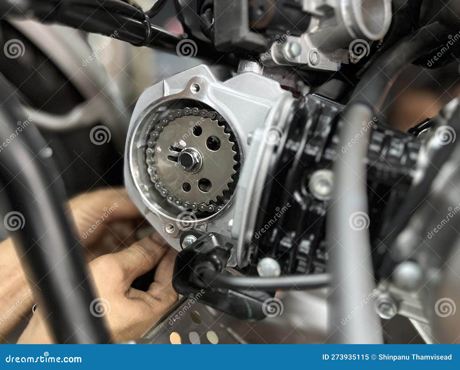 Motorcycle Service Engine Repair Close Up. Maintenance of Motorcycle ...