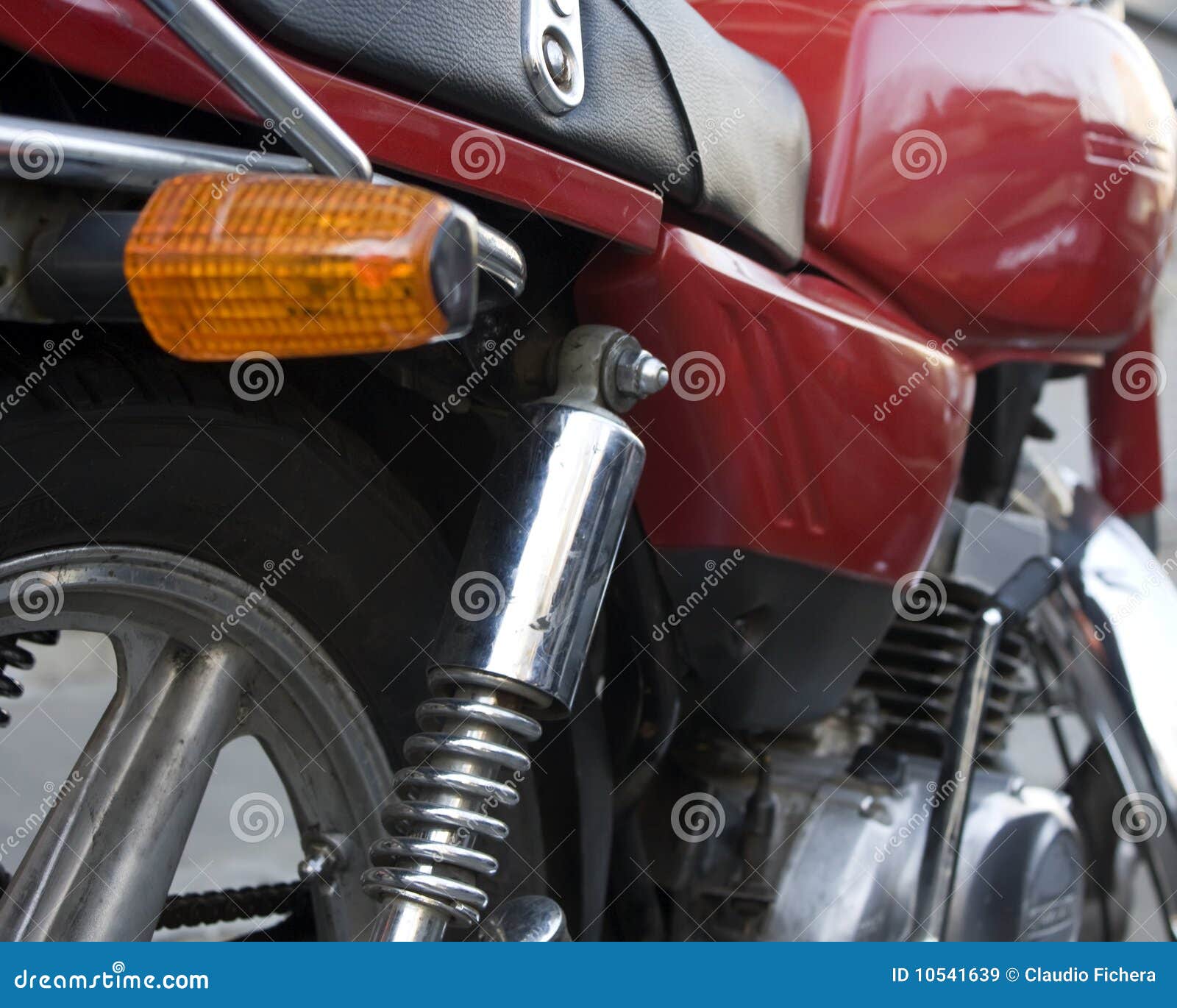 Motorcycle shock absorber stock image. Image of reflection - 10541639