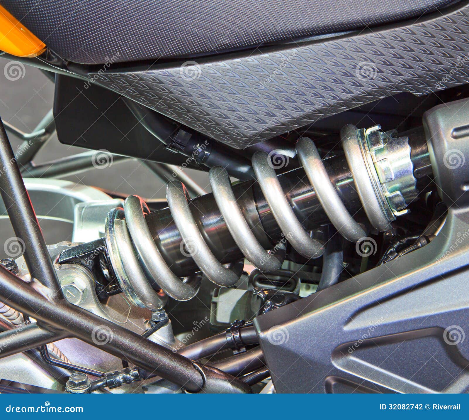 Motorcycle shock stock photo. Image of jump, coil, metallic - 32082742