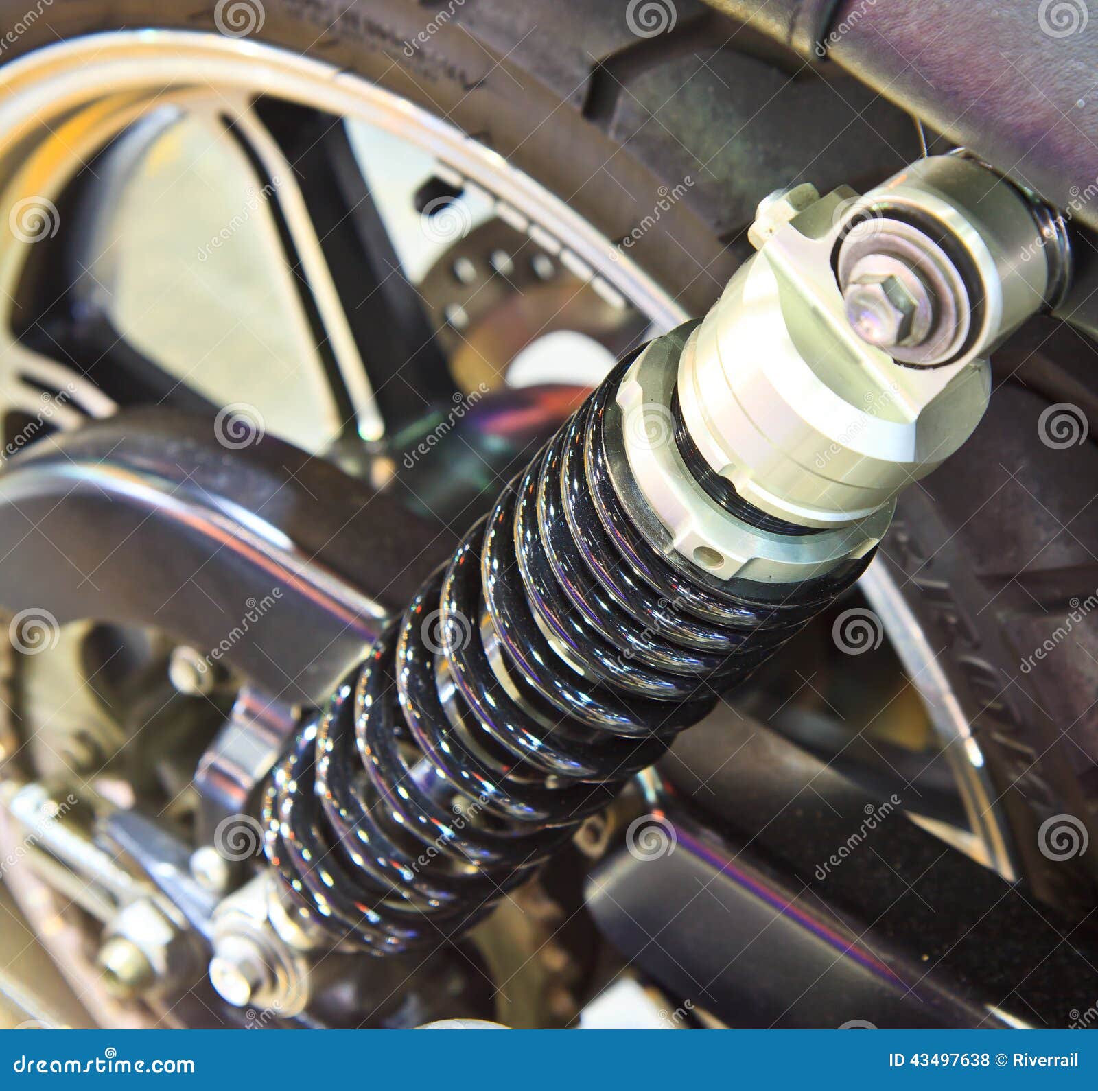 Motorcycle shock stock photo. Image of motorcycle, industrial - 43497638