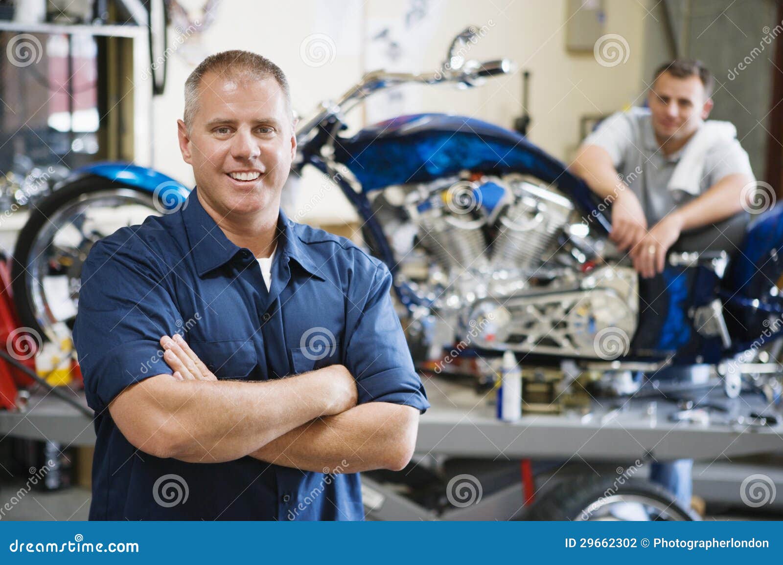 Motorcycle Shop stock photo. Image of occupation, happiness - 29662302