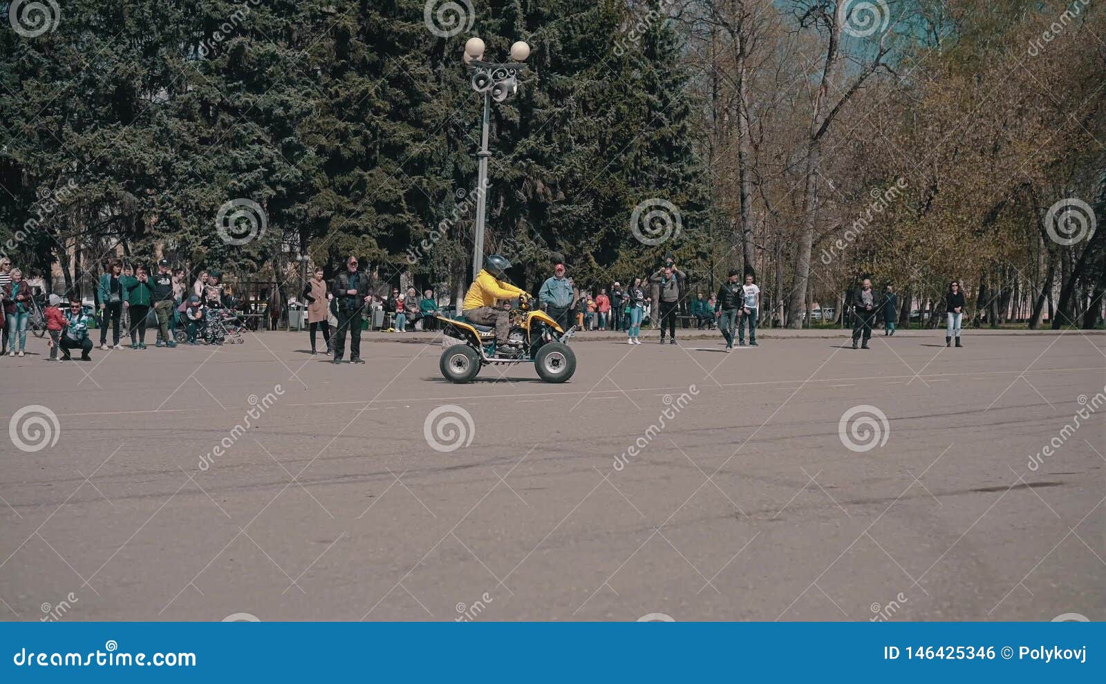 Motorcycle Show on the Square. Several Bikers on Different Motorcycles ...