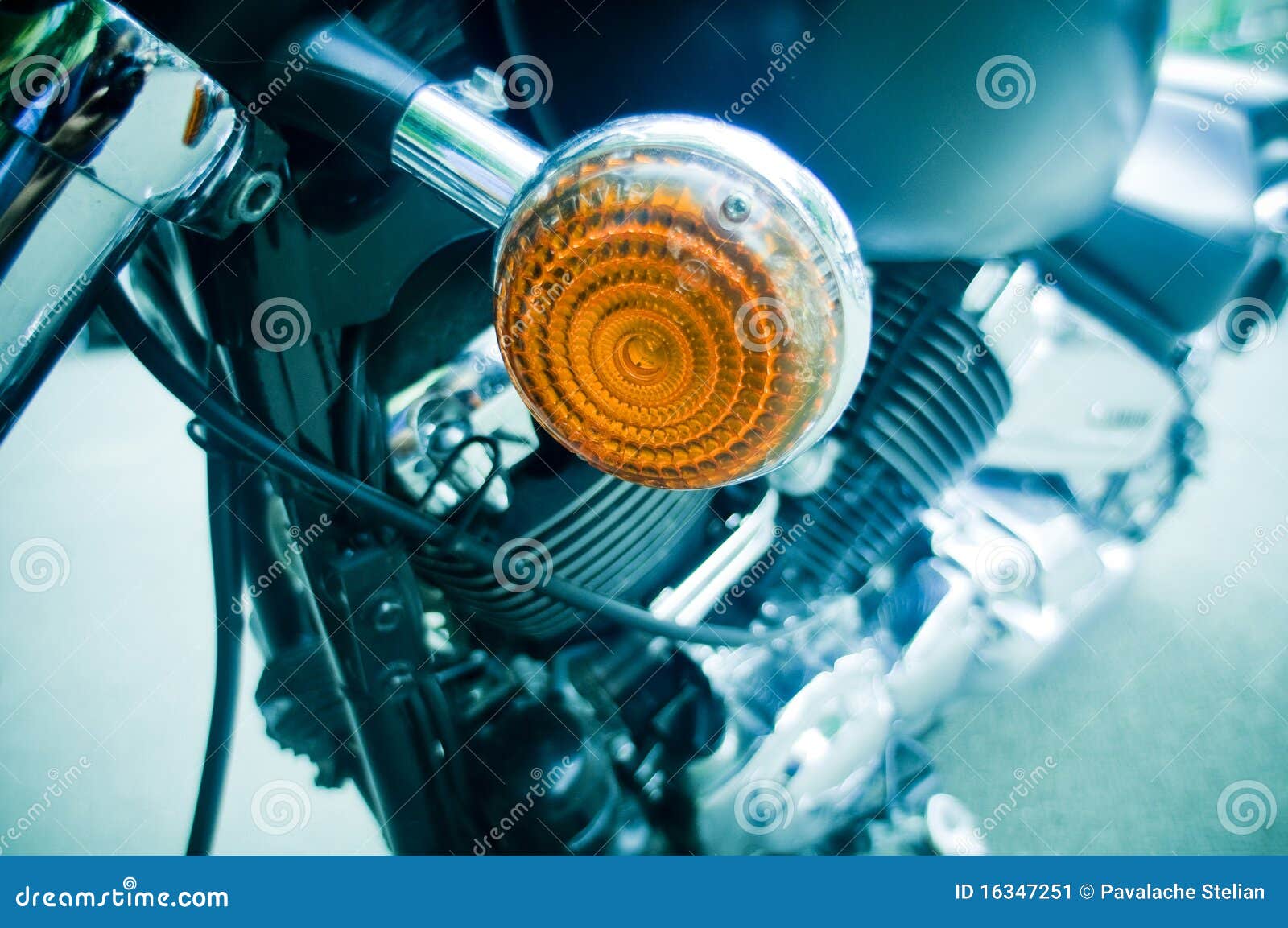 Motorcycle side light stock image. Image of chrome, lights - 16347251