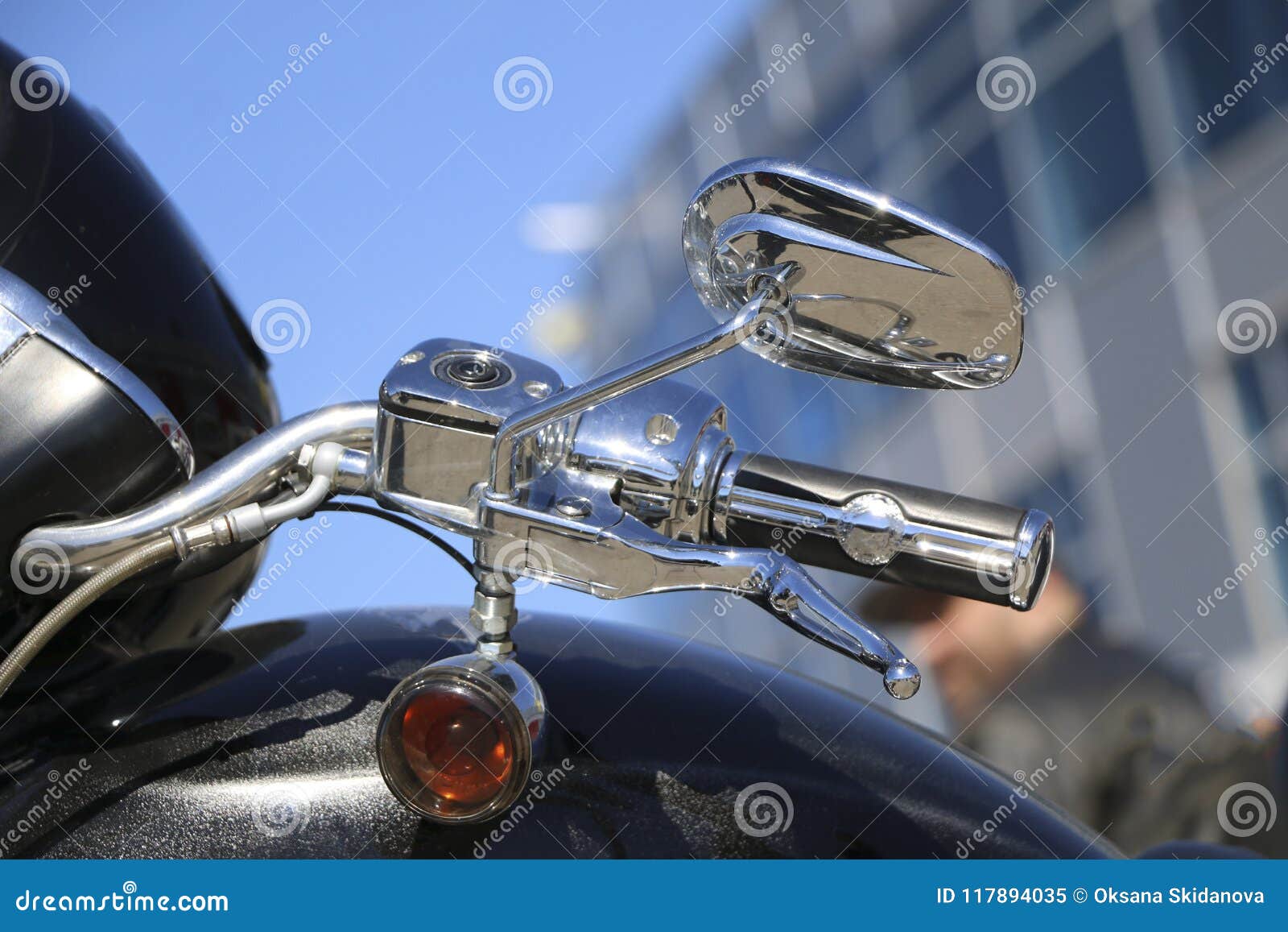 Motorcycle Side Mirror. Handle and Rear View Mirror of Motorcycle Stock ...