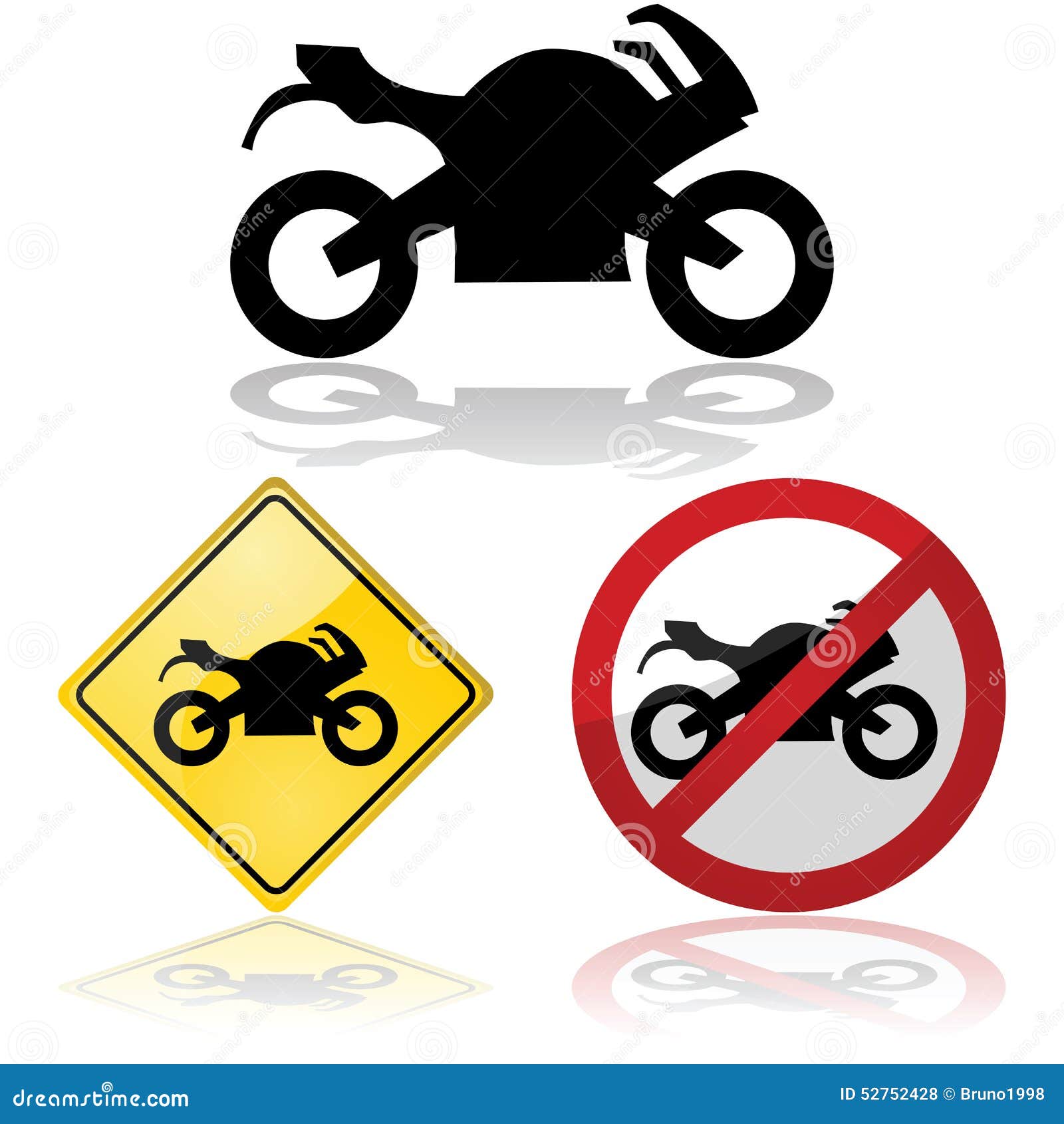 Motorcycle signs stock vector. Illustration of road, motorcycle - 52752428