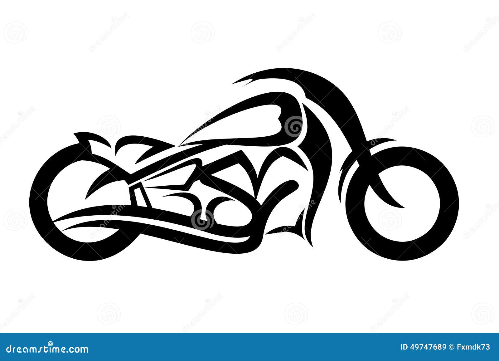 Motorcycle Sketch Design, Isolated On White Background. Cartoon Vector ...