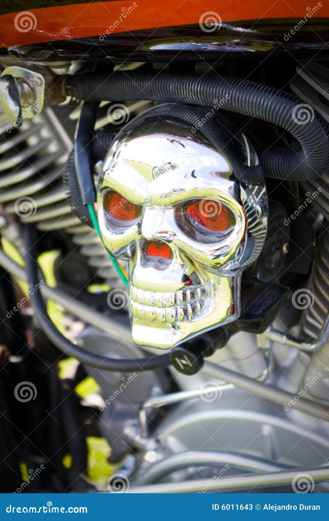 Motorcycle skull close stock image. Image of extreme, metal - 6011643