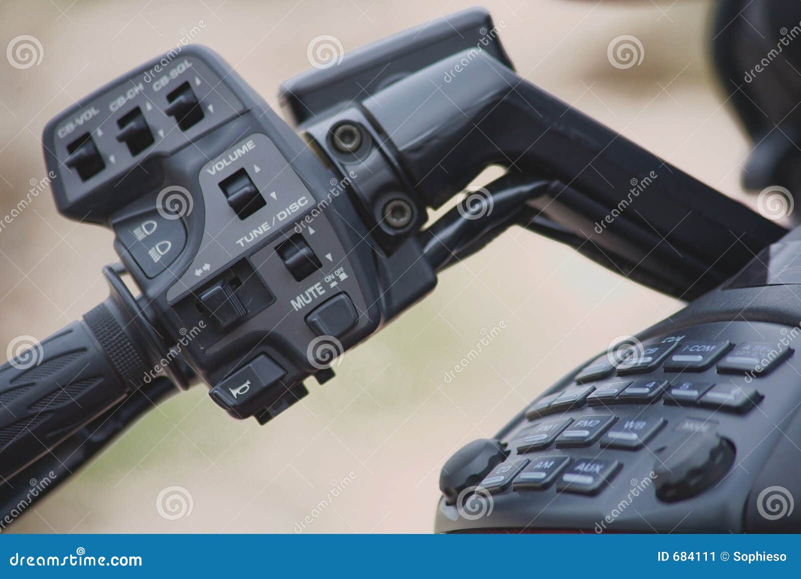 Motorcycle Sound and Light Controls Stock Image - Image of stereo ...