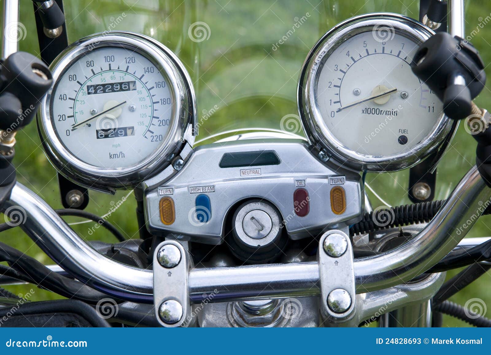 Motorcycle speedometer stock image. Image of steering - 24828693