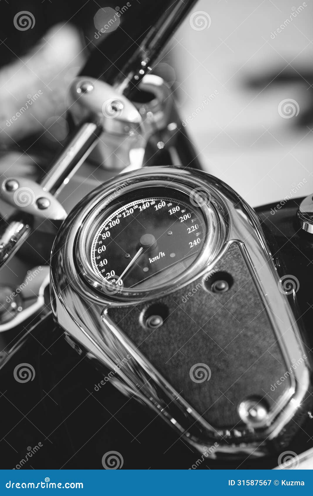Motorcycle speedometer stock image. Image of metal, outdoors - 31587567
