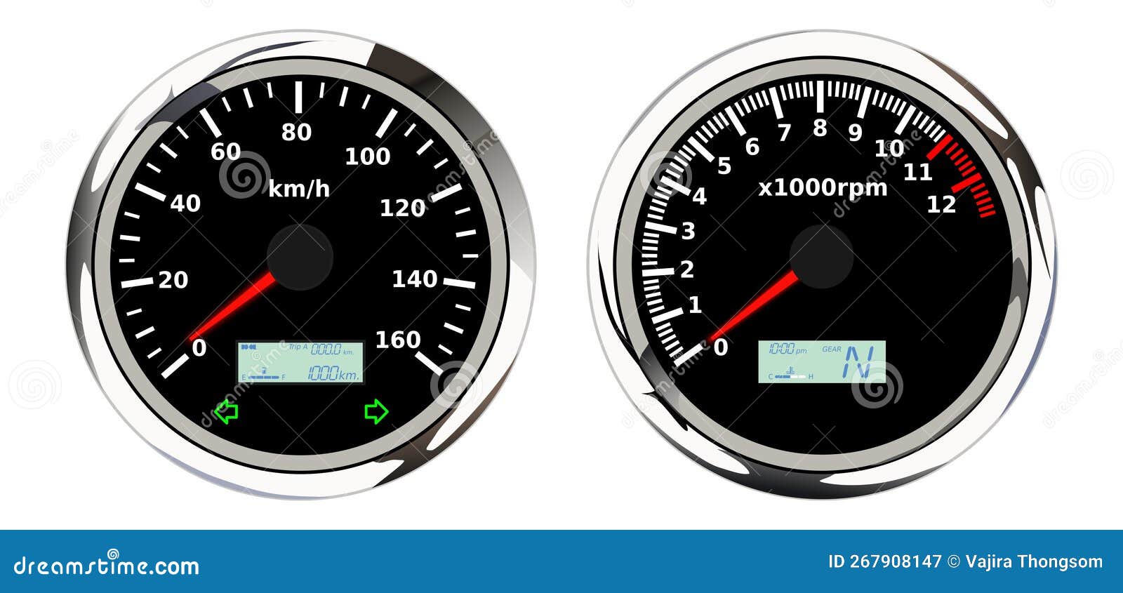 Speedometer, Kilometer, Hours Icon. Signs And Symbols Can Be Used For ...