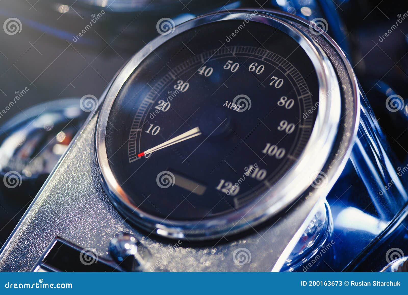 Motorcycle Speedometer on the Open Road Stock Image - Image of ...