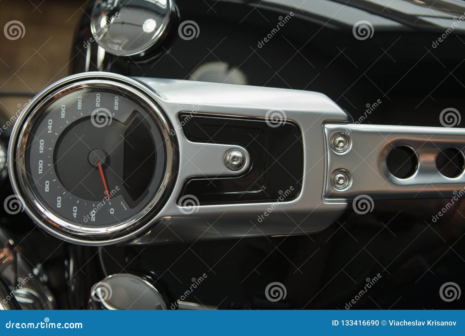 Motorcycle Speedometer and Part of the Gas Tank Stock Photo - Image of ...