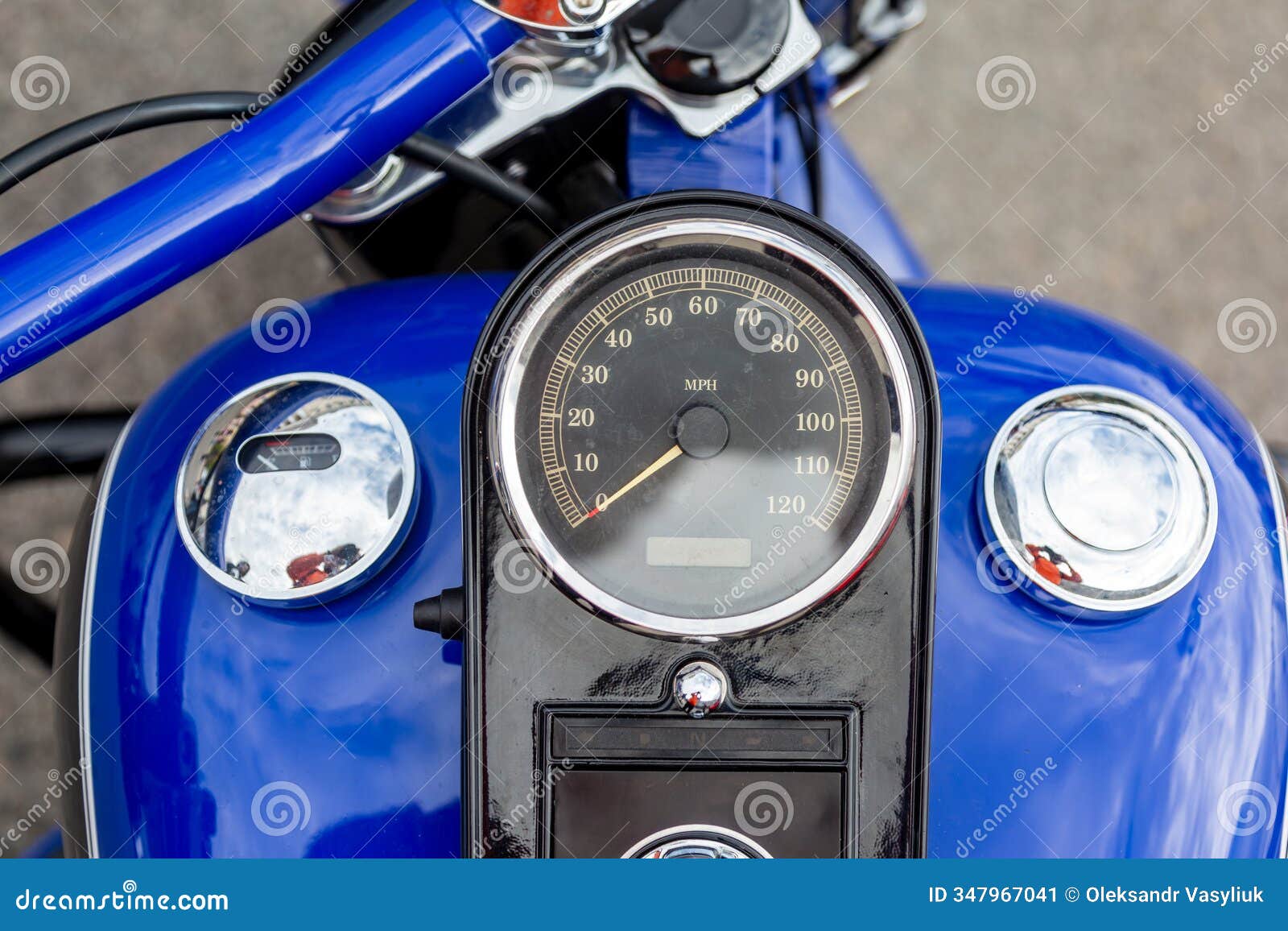 Motorcycle Speedometer on the Tank with Chrome Details Stock Image ...
