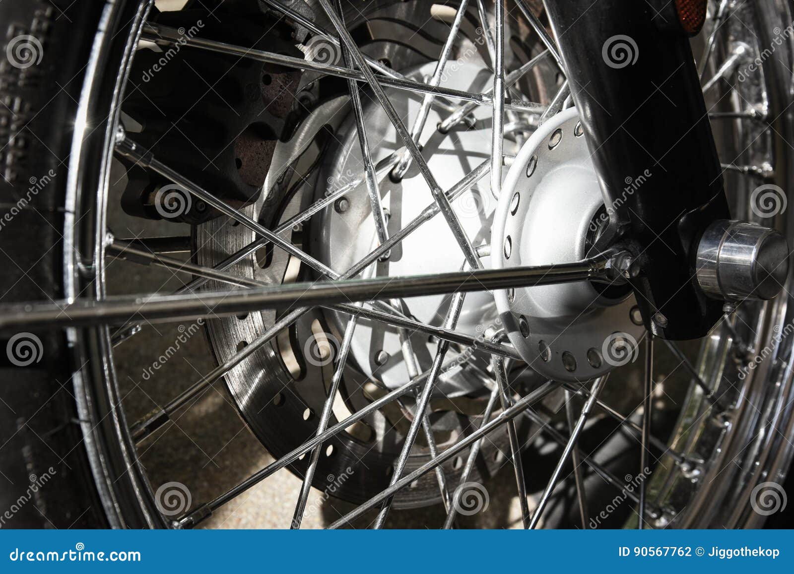 Motorcycle spoke wheel stock photo. Image of brake, motorcycle - 90567762