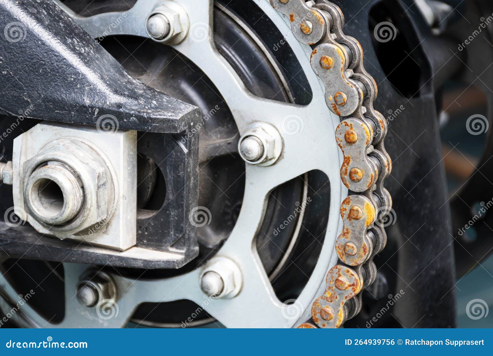 Motorcycle Sprocket with Texture Rusty Chain Stock Photo - Image of ...