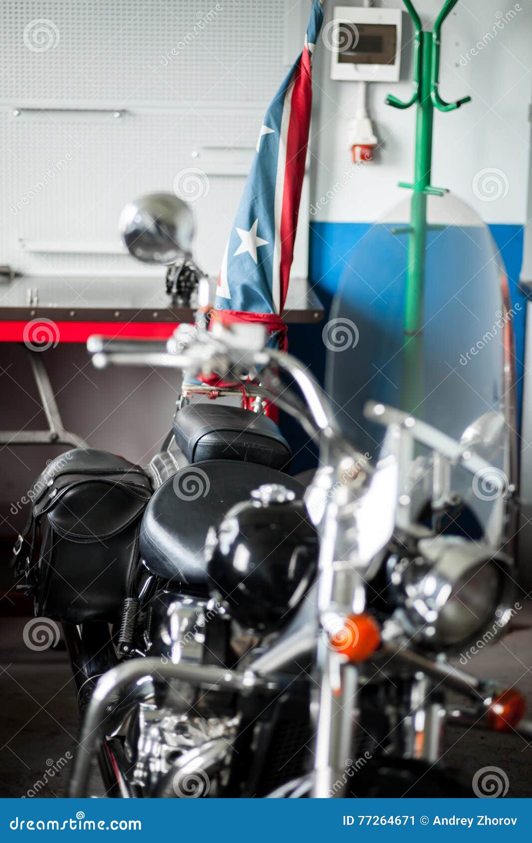 Motorcycle with Stars and Stripes Stock Image - Image of chopper ...