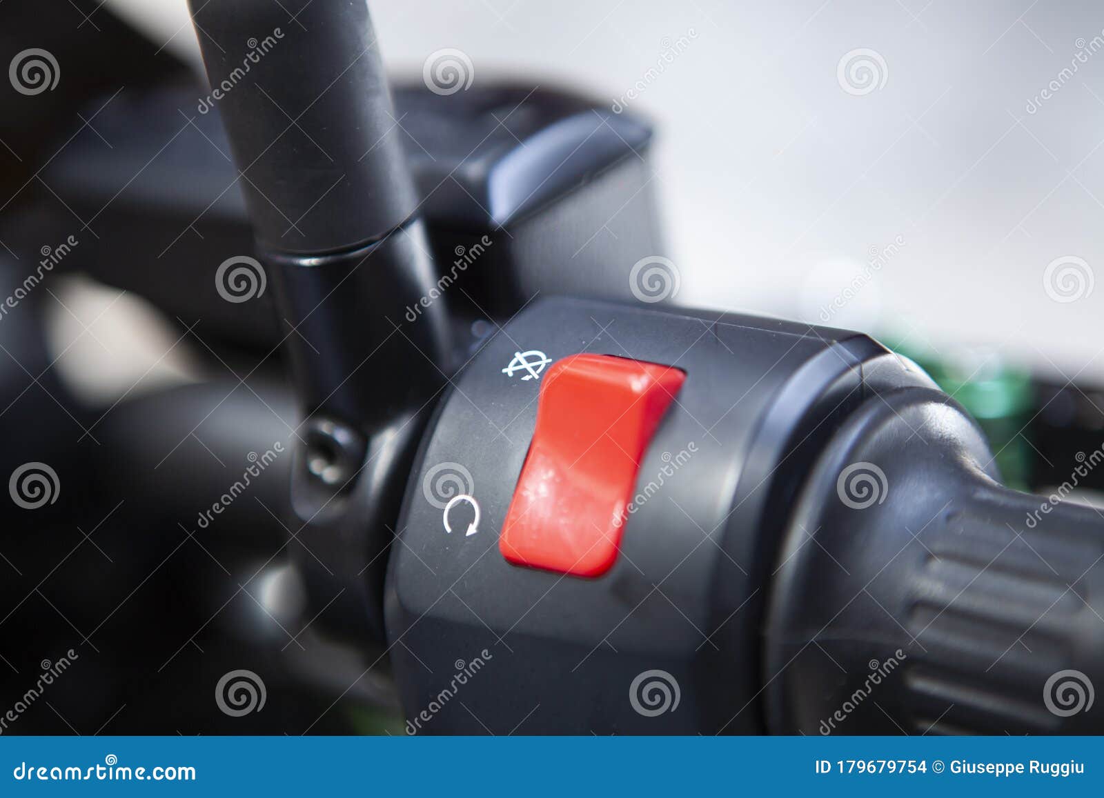 Motorcycle Stop Engine Button Stock Photo - Image of ride, biker: 179679754