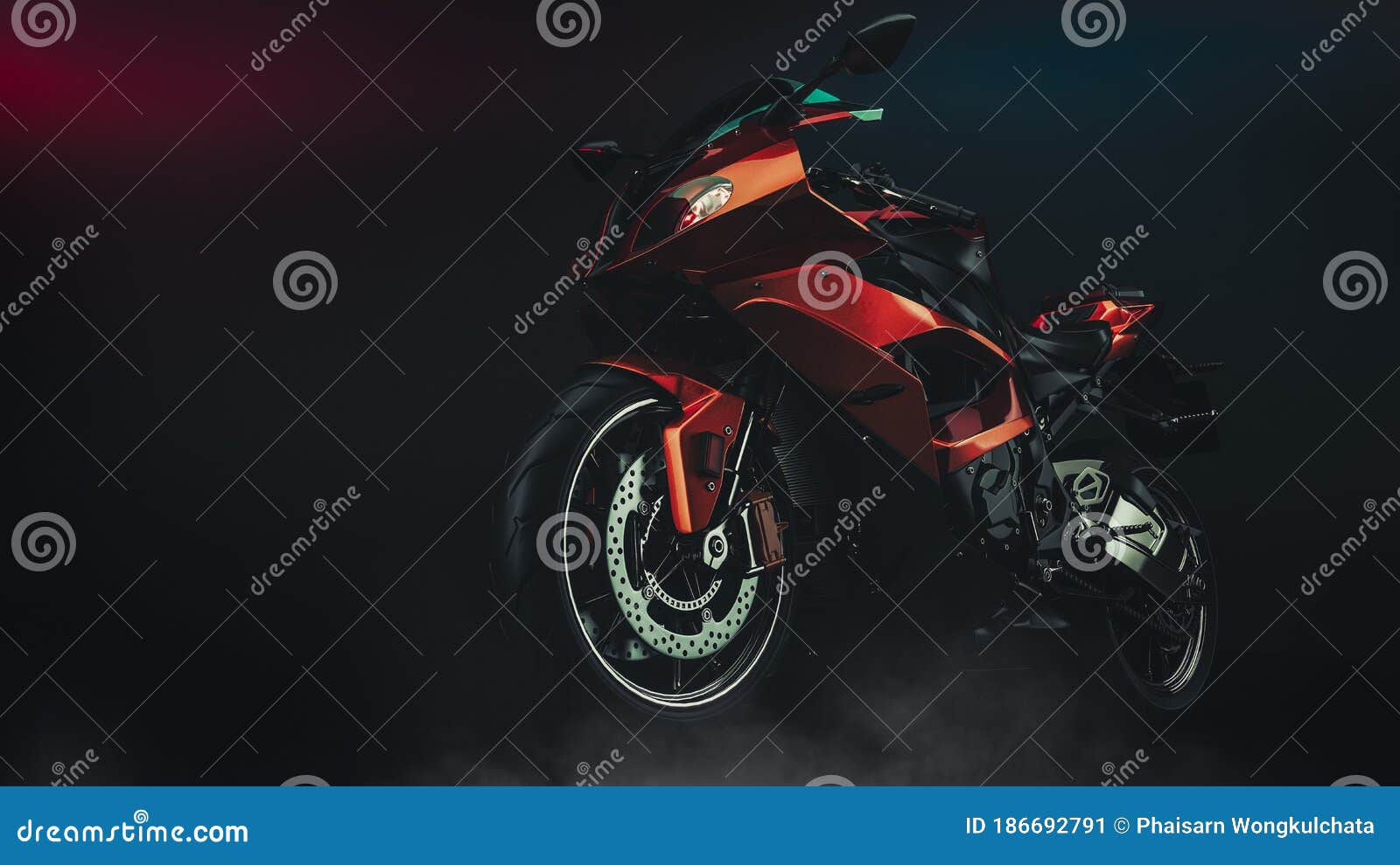 Motorcycle in studio. stock illustration. Illustration of style - 186692791