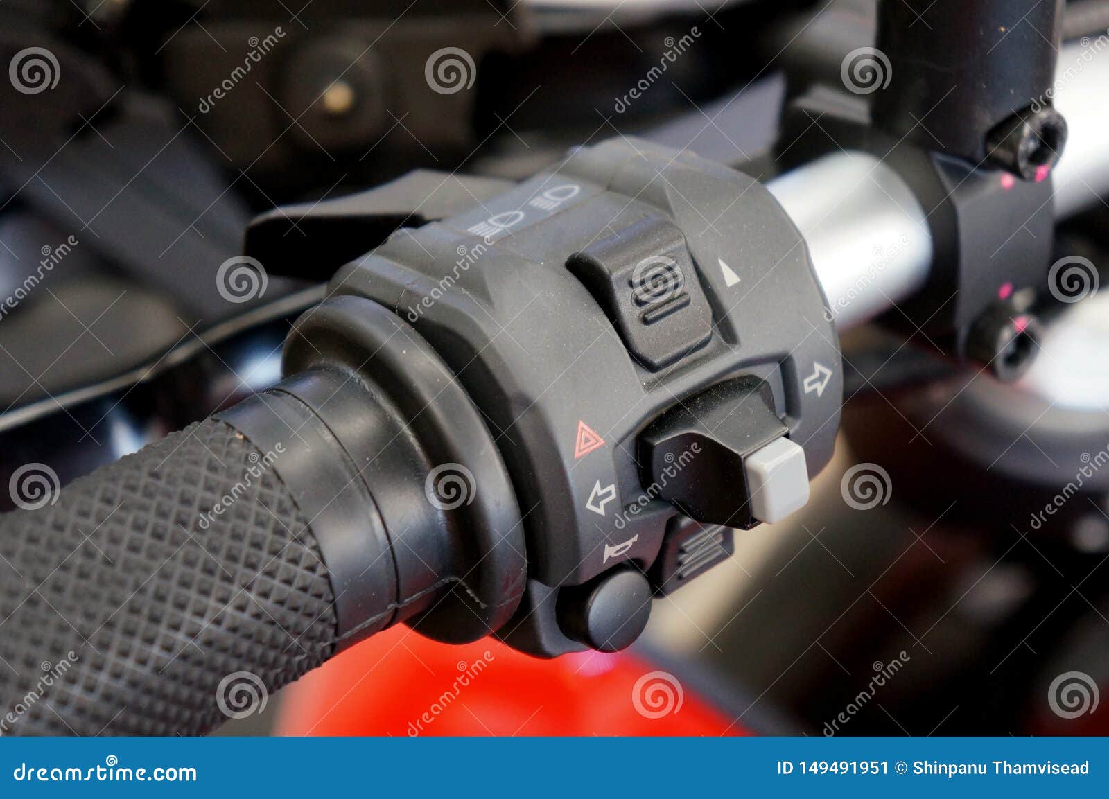 Close Up Switch Control Light Big Bike Motorcycle Stock Image - Image ...